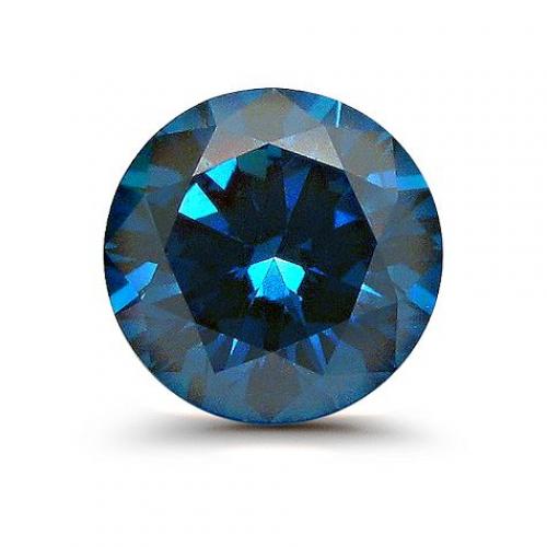 1.35ct Blue Round Diamond Engagement Ring 14k White Gold Vintage Style