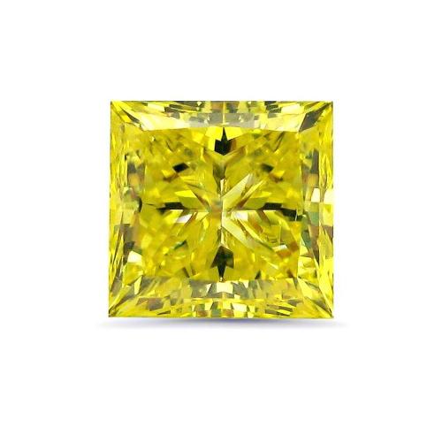 1.05ct Fancy Yellow Princess Diamond Engagement Ring 18k White Gold