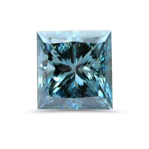 1.70ct Blue Princess Cut Diamond Engagement Ring 14k White Gold