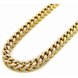 Men's 36 Inch 10k Yellow Gold Diamond Cut Franco Chain / Front Jewelers