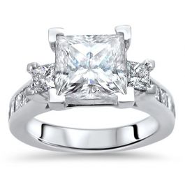 3 carat princess cut moissanite ring store