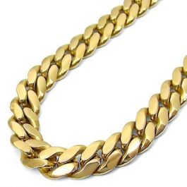 Men's 32 Inch 10k Yellow Gold Curb Link Chain / Front Jewelers