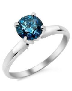 Blue Diamond Solitaire Engagement Rings